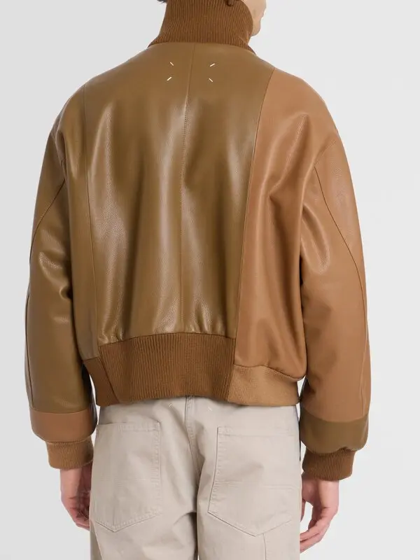 MAISON MARGIELA Spliced Leather Bomber Jacket