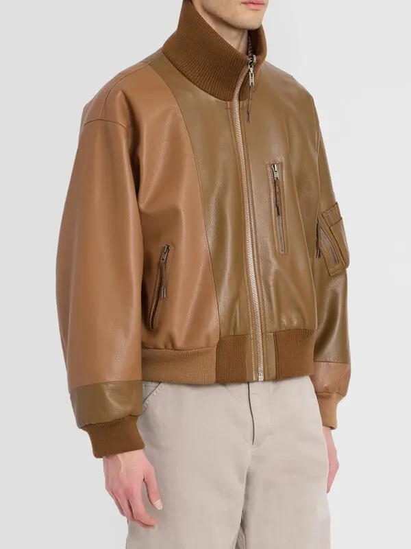 MAISON MARGIELA Spliced Leather Bomber Jacket