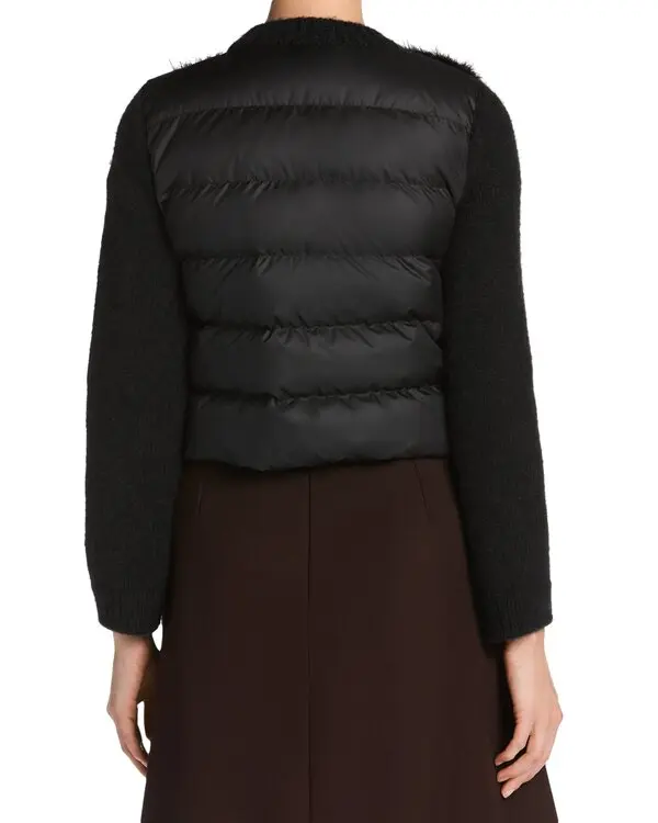 Moncler Puffer Back Mixed Media Cardigan