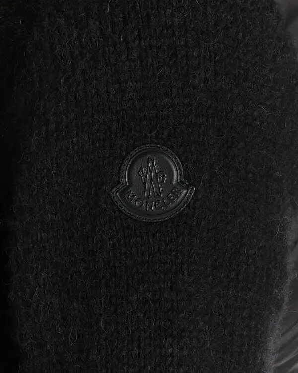 Moncler Puffer Back Mixed Media Cardigan