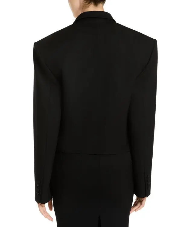 Attico Wool Gabardine Cropped Blazer