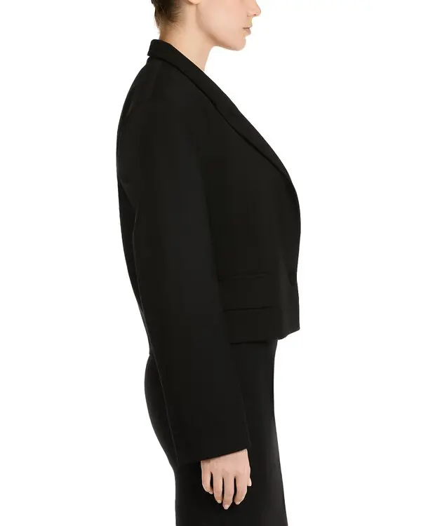 Attico Wool Gabardine Cropped Blazer