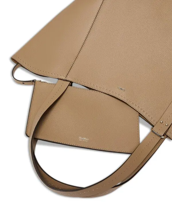 Max Mara Archetipo Tumbled Calfskin Trapezoid Tote