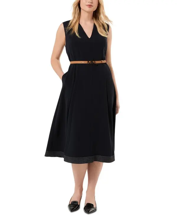 Marina Rinaldi V Neck Sleeveless Midi Dress