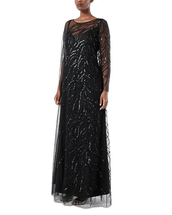 Marina Rinaldi Beaded Embroidered Tulle Dress