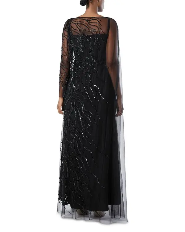 Marina Rinaldi Beaded Embroidered Tulle Dress