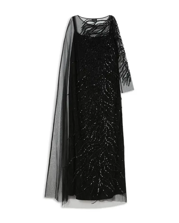 Marina Rinaldi Beaded Embroidered Tulle Dress