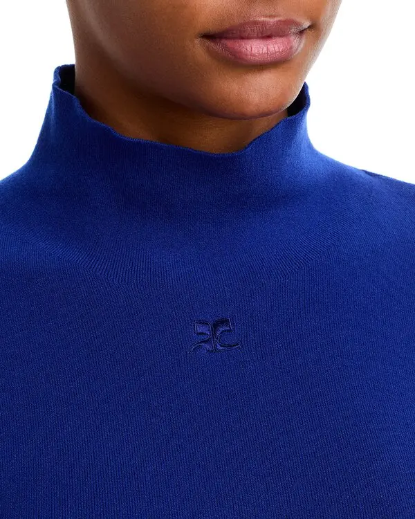 COURREGES Milano Mock Neck Sweater - Blue