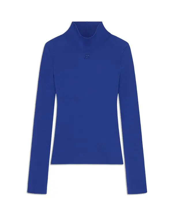 COURREGES Milano Mock Neck Sweater - Blue