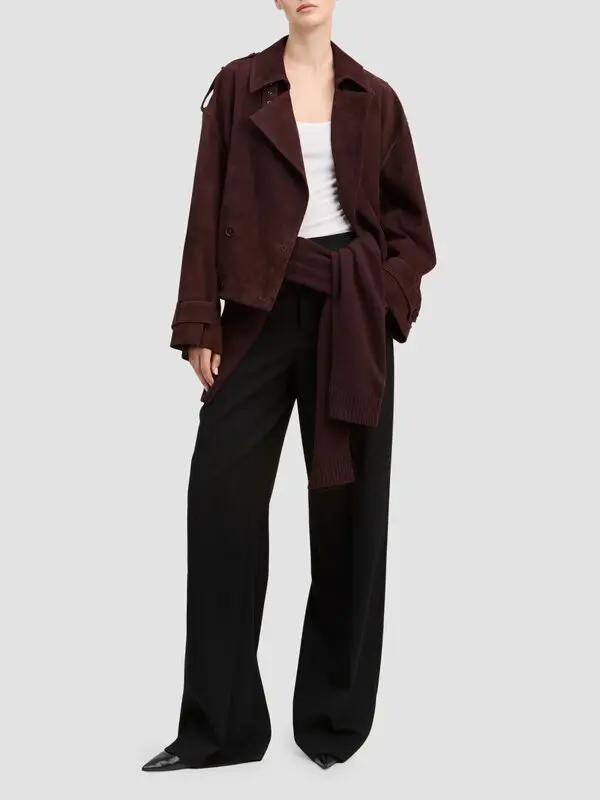 Derek Lam 10 Crosby Jane Suede Double-breasted Blouson Jacket