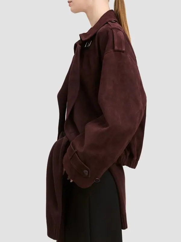 Derek Lam 10 Crosby Jane Suede Double-breasted Blouson Jacket