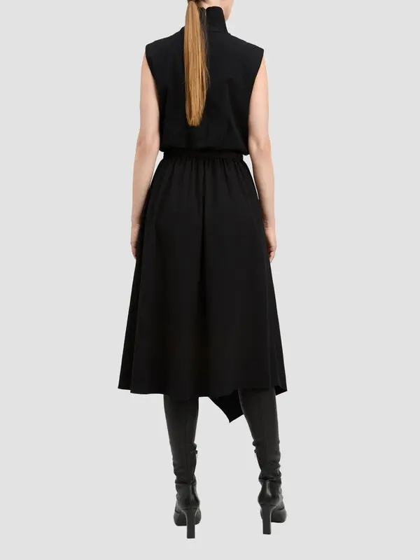 Derek Lam 10 Crosby Debbie Asymmetric Stretch-cotton Funnel-neck Midi-dress