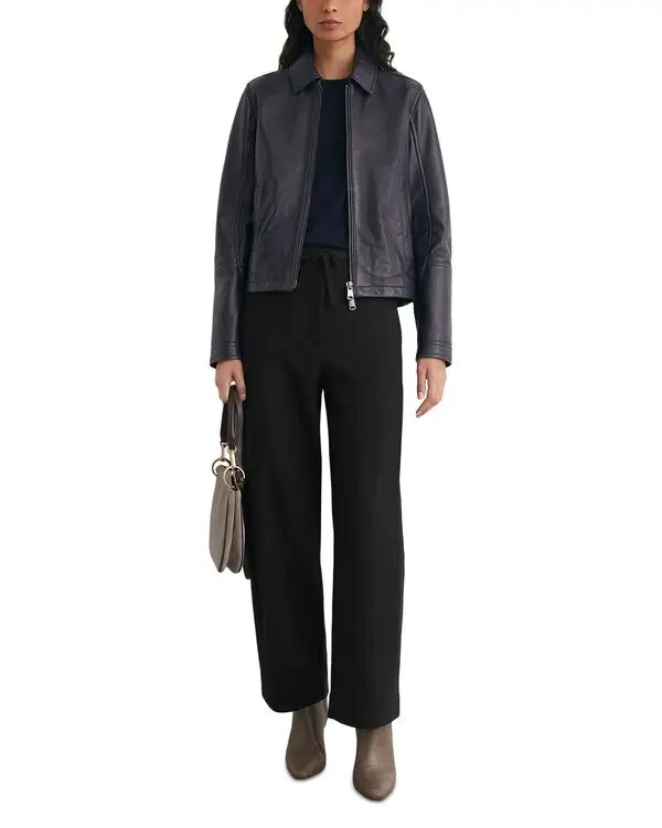 REISS Leoni Cotton Blend Barrel-leg Pants