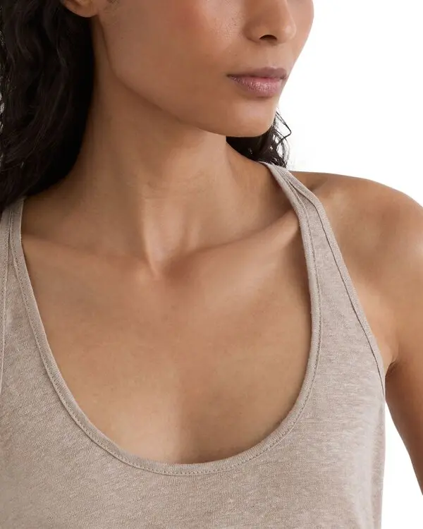 REISS Lidie Linen Scoop Neck Tank Top