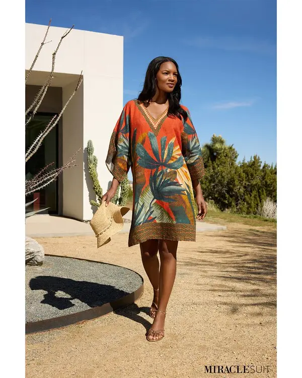 Miraclesuit Tropical Sole Linen Tunic Swim Cover-up
