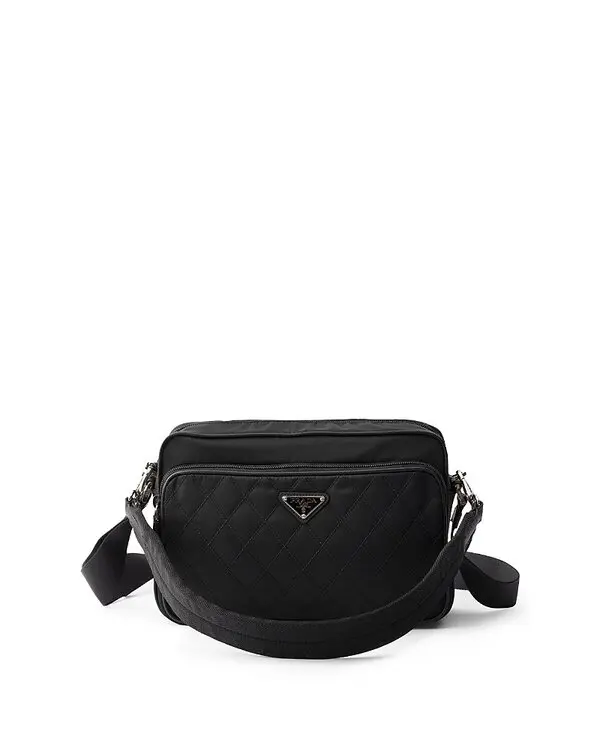 Prada Re-nylon And Leather Shoulder Bag - Black