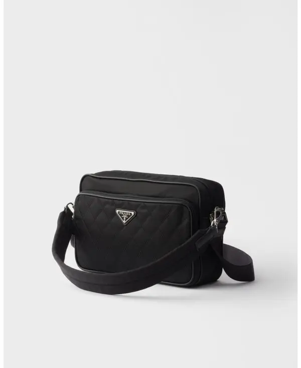 Prada Re-nylon And Leather Shoulder Bag - Black