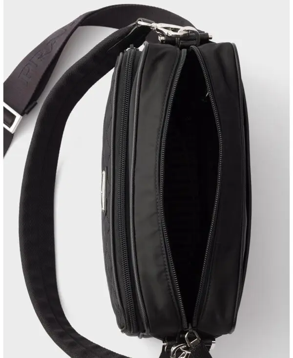 Prada Re-nylon And Leather Shoulder Bag - Black