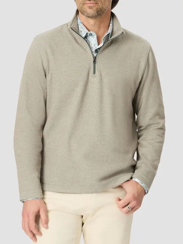 Robert Graham Draycott Quarter-zip Shirt - Sage