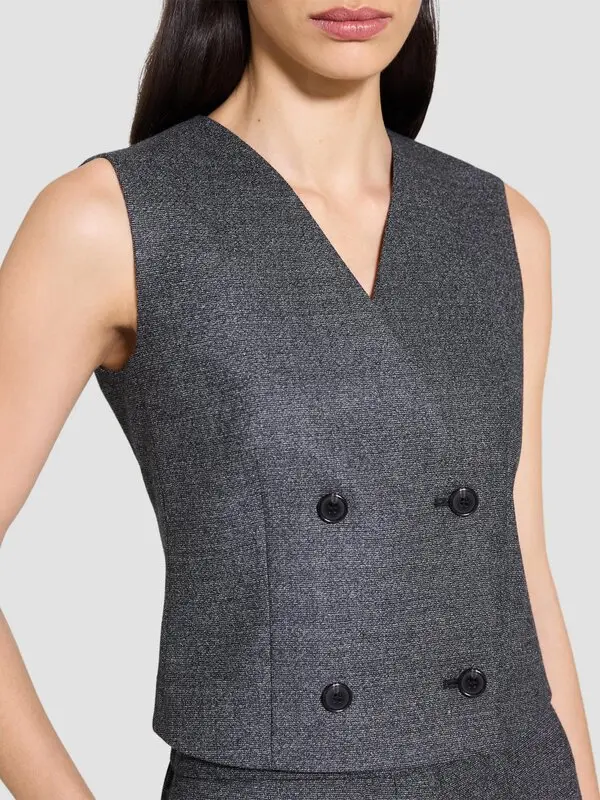 Theory Shrunken Double-breasted Virgin Wool Vest