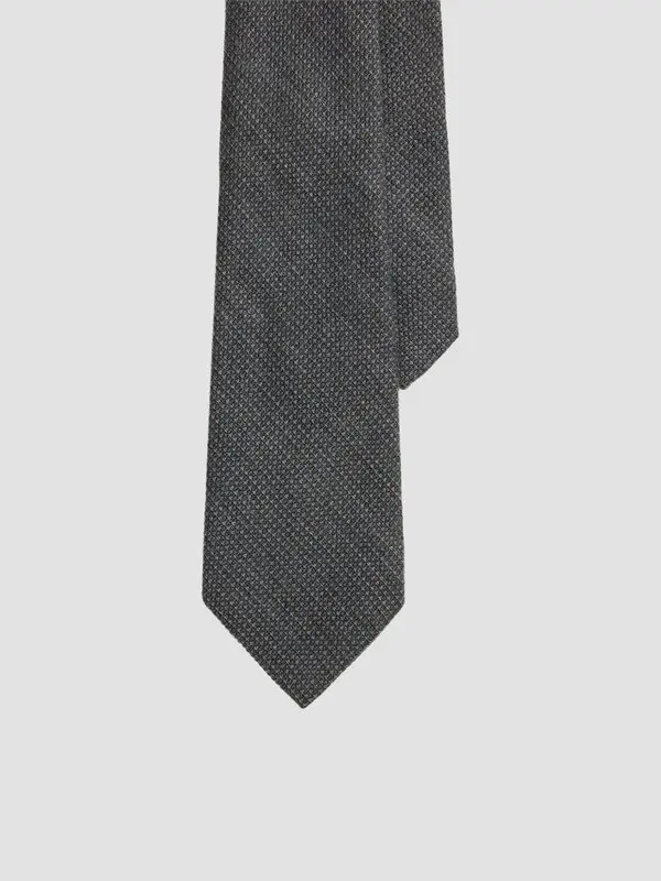 Ralph Lauren Purple Label Wool-silk Textured Tie - Grey