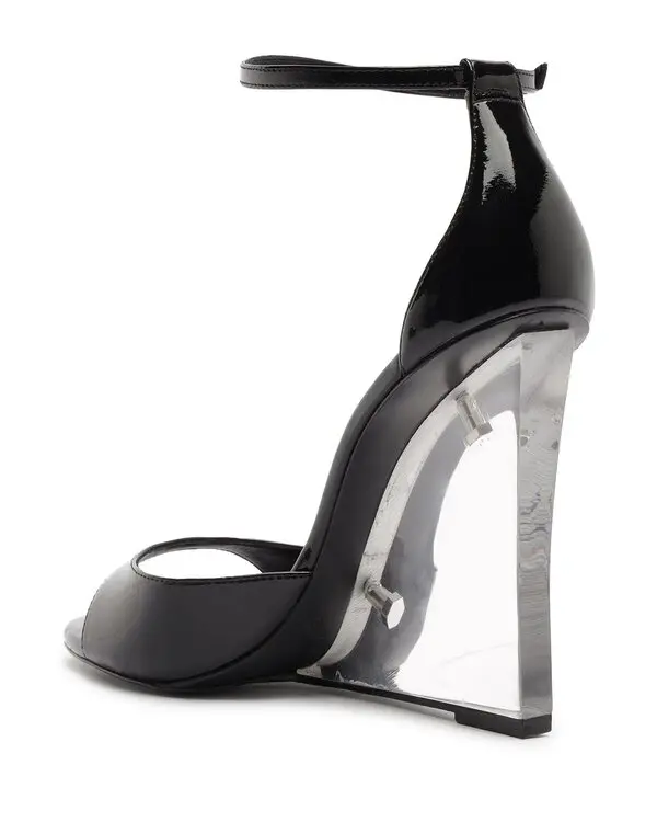 Schutz Stella Patent Leather Wedge Sandals