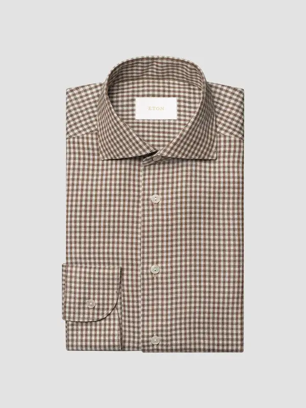Eton Gingham Cotton-blend Button-front Shirt