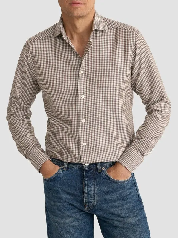 Eton Gingham Cotton-blend Button-front Shirt