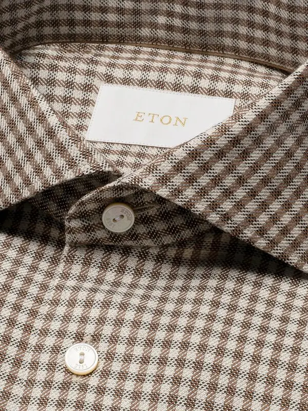 Eton Gingham Cotton-blend Button-front Shirt