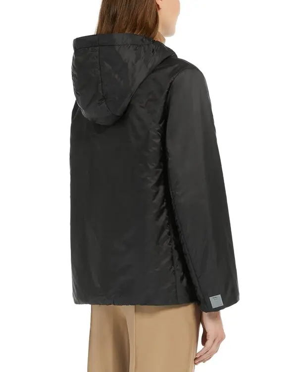 Max Mara Hooded Zip Front Quilted Jacket