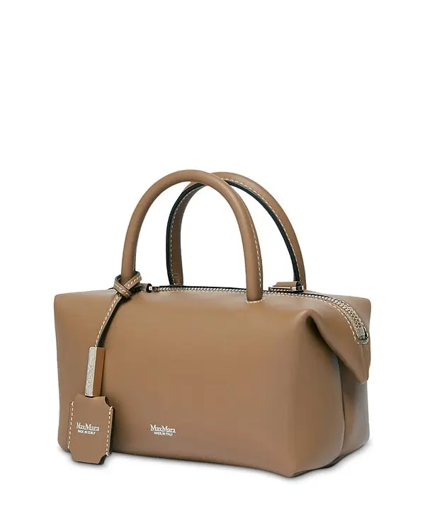 Max Mara Small Leather Bowler Bag - Mud