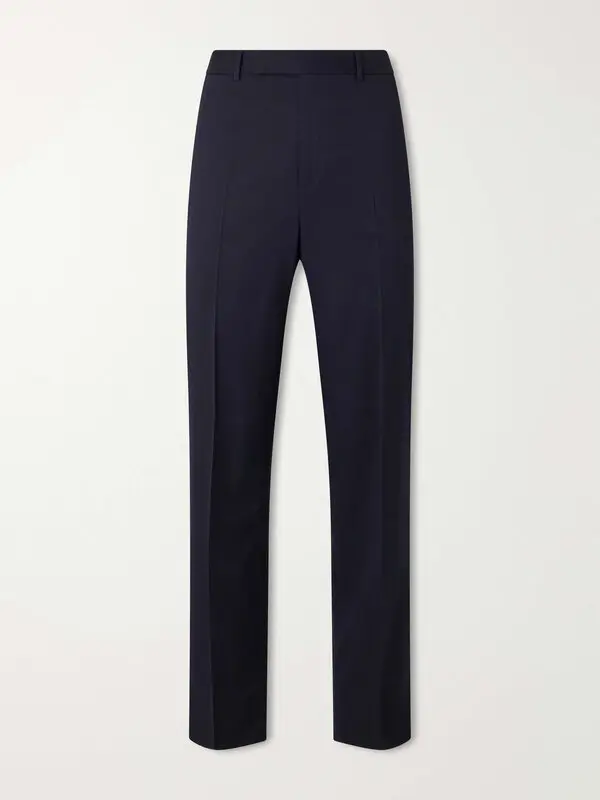 Celine Tapered Wool-gabardine Pants - Navy