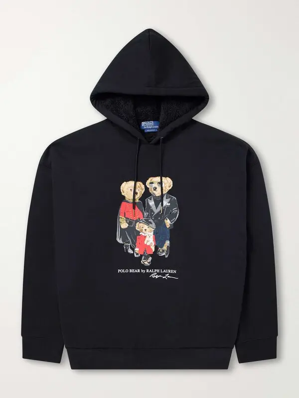Polo Ralph Lauren Polo Bear Printed Cotton-blend Jersey Hoodie