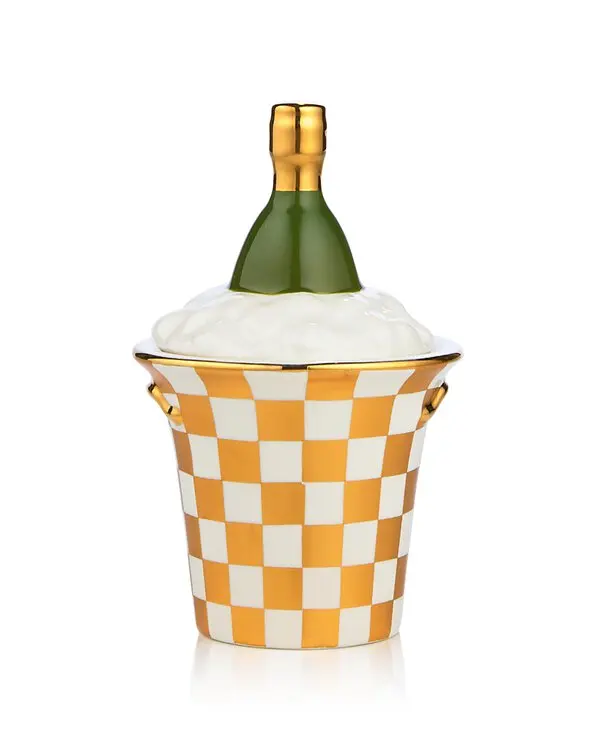 MACKENZIE-CHILDS Champagne Lidded Trinket Box