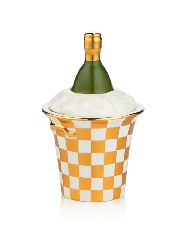 MACKENZIE-CHILDS Champagne Lidded Trinket Box