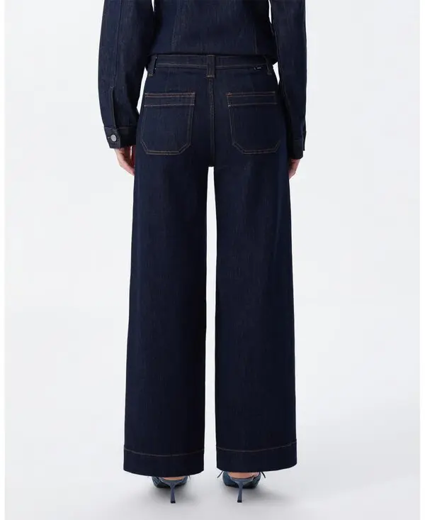BAYEAS High Rise Straight Leg Denim Jeans With Wide Cuffed Hems