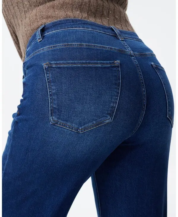 BAYEAS Plus High Rise Wide Leg With Frayed Hem Denim Jeans