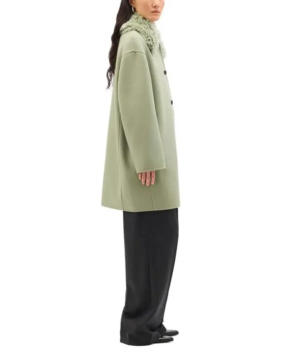 Another Tomorrow Fur Collar Balmacaan