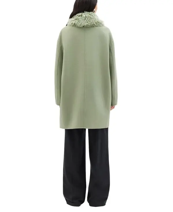 Another Tomorrow Fur Collar Balmacaan
