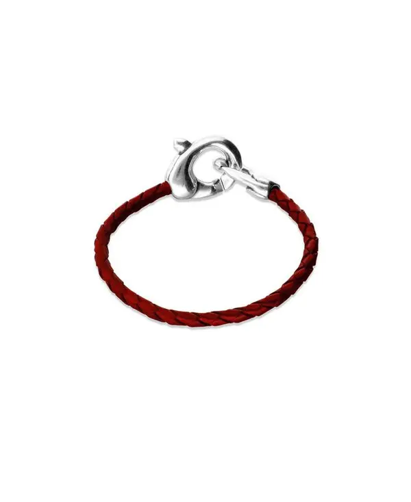 UNODE50 Red Leather Strap With Interlocking Carabiner Detail