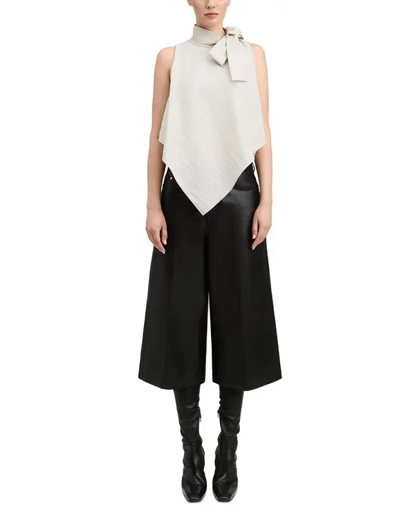 Derek Lam 10 Crosby Alva Cotton Blend High Neck Asymmetric Top