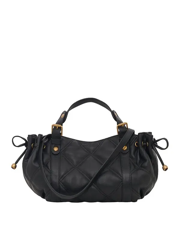 Gerard Darel 12h Matelasse Leather Top Handle Bag - Black