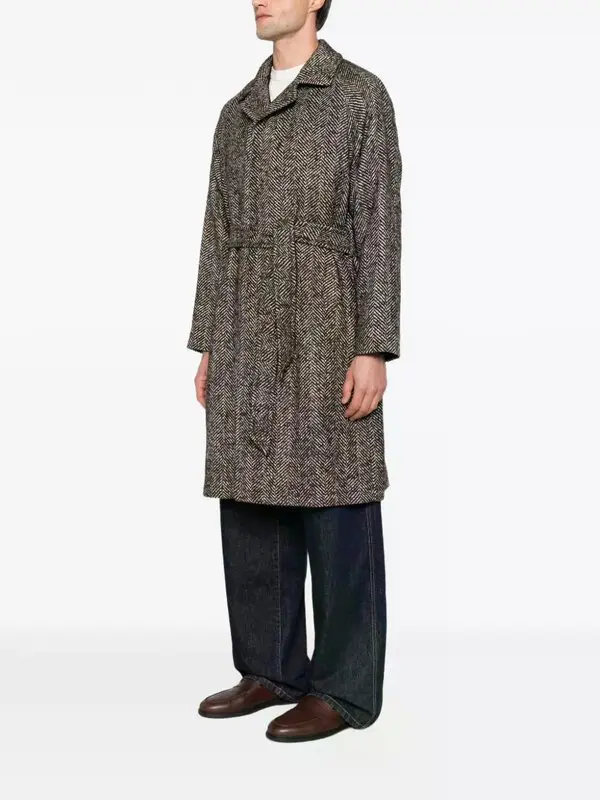 Tagliatore Herringbone-pattern Belted Coat
