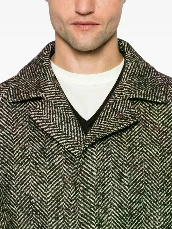 Tagliatore Herringbone-pattern Belted Coat