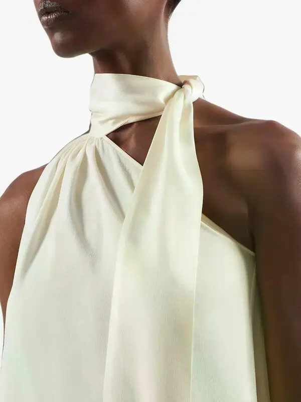 TALLER MARMO Astor Halterneck Tie-fastening Maxi Dress