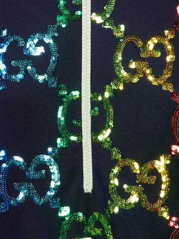 Gucci Gg Sequinned-rainbow Zip-up Dress