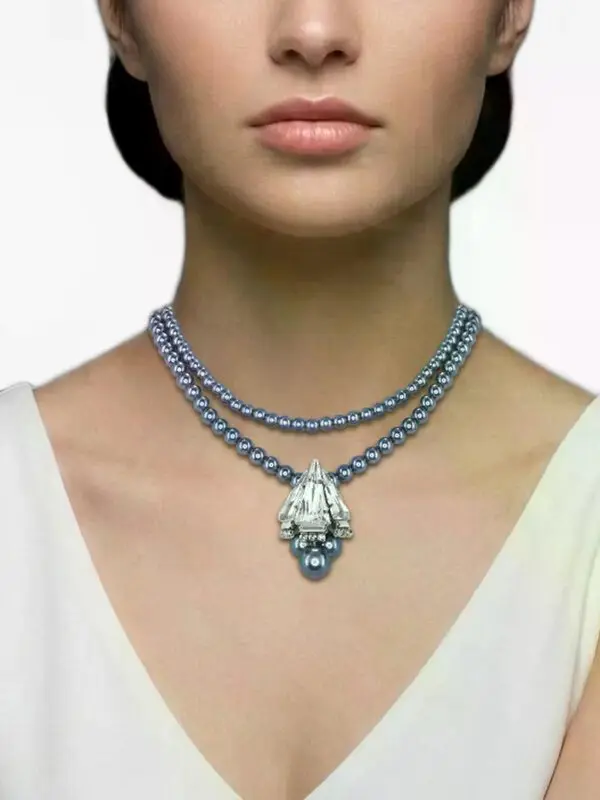 KONPLOTT Spikes And Pearls Crystal-pendant Necklace