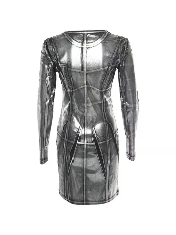 Patrizia Pepe Long-sleeve Mini Dress - Silver