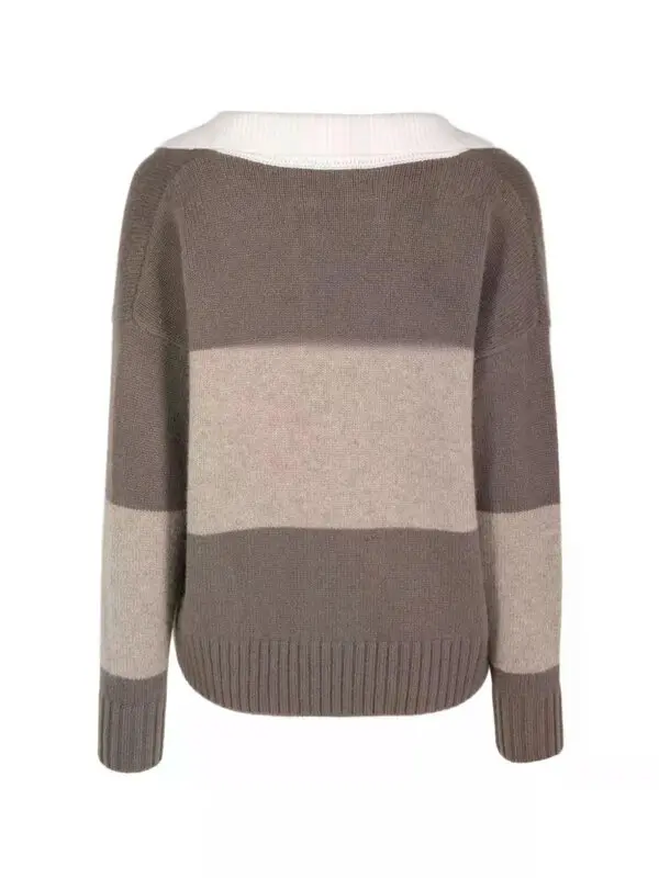 Arch4 Striped V-neck Sweater