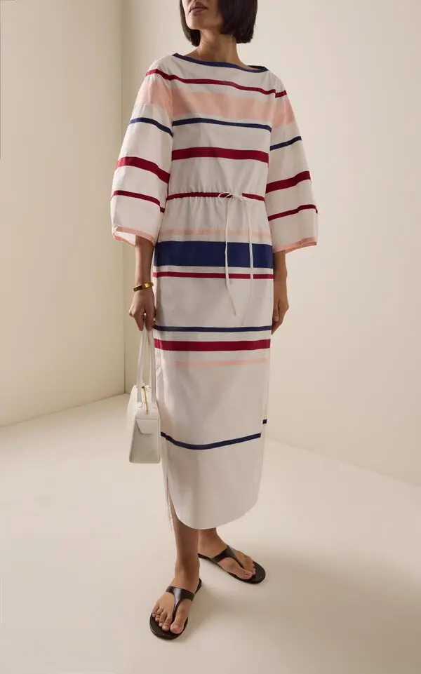 Rosie Assoulin Ribbon Caftan Cotton Poplin Dress